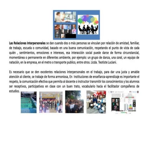 Las relaciones interpersonales | DOCX