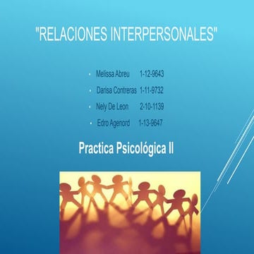 RELACIONES INTERPERSONALES EN EL TRABAJO | PPTX