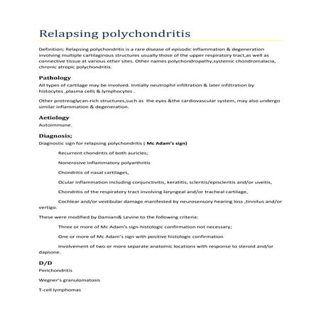 Relapsing polychondritis | DOC
