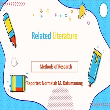 Related Literature powerpoint presentation | PPTX | Educational ...