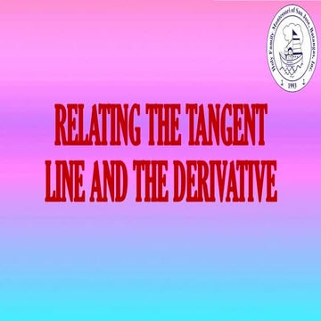 Basic Cal Lesson 3 Slope of a Tangent Line | PPTX