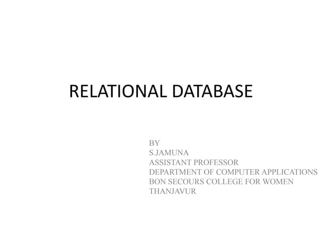 Relational Database Oracle Ppt