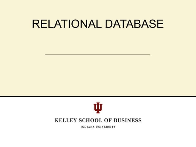 Relational Database Management System Ppt