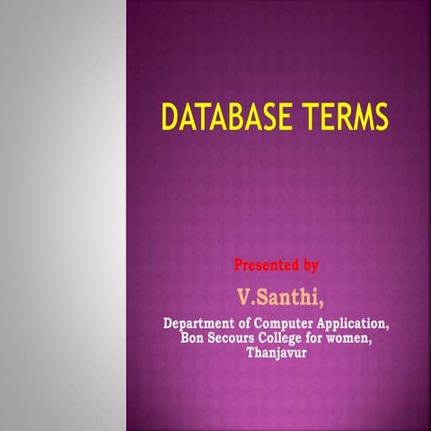 Relational Database Terms Ppt