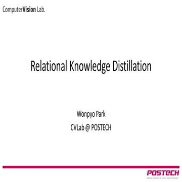 Relational Knowledge Distillation Pdf