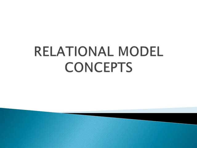 The Relational Data Model Concepts Introduction Ppt