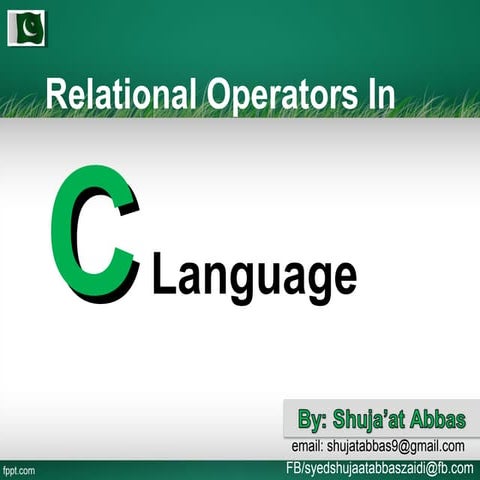 Relational Operators In C Language By Shujaat Abbas Ppt 6943