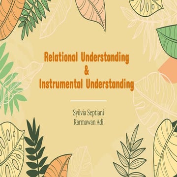 Relational Understanding And Instrumental Understanding Pptx