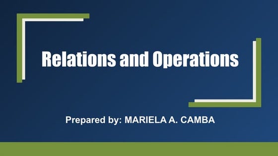 Sets and relations | PPTX