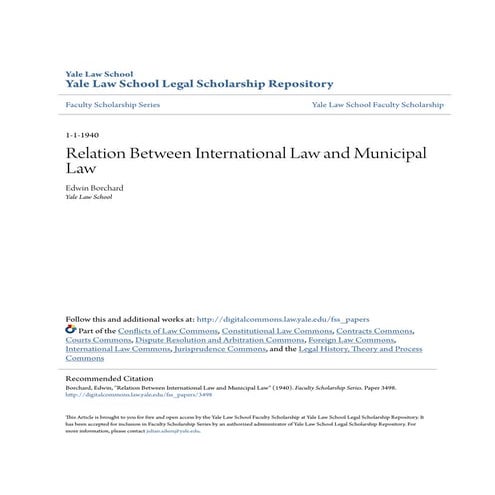 Relation between international law and municipal law | PDF