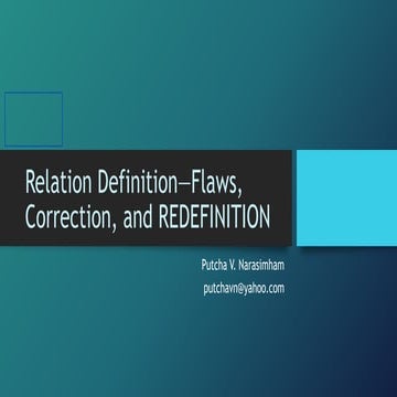 Relation flaws and corrections; redefined | PPT