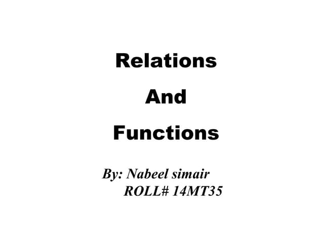 Relations And Functions Ppt