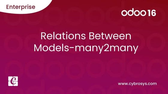 Relations Between Models - many2one | PPT