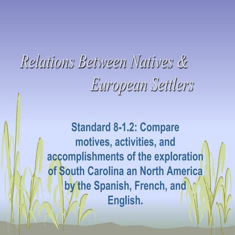 Relations between natives & european settlers 8 1.2 | PPTX