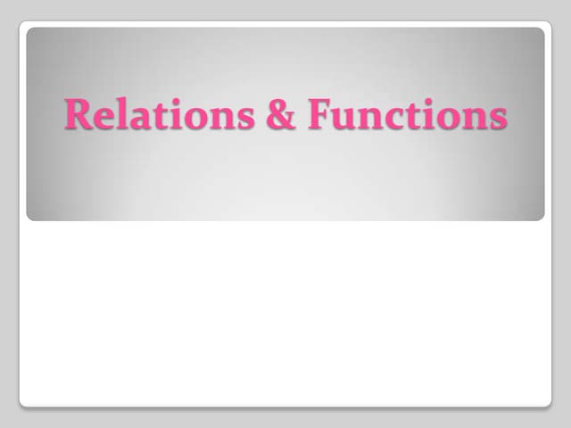 Relations and function class xii copy | PPTX