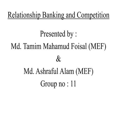 Relationship Banking (Slides).pdf for presentation | PDF