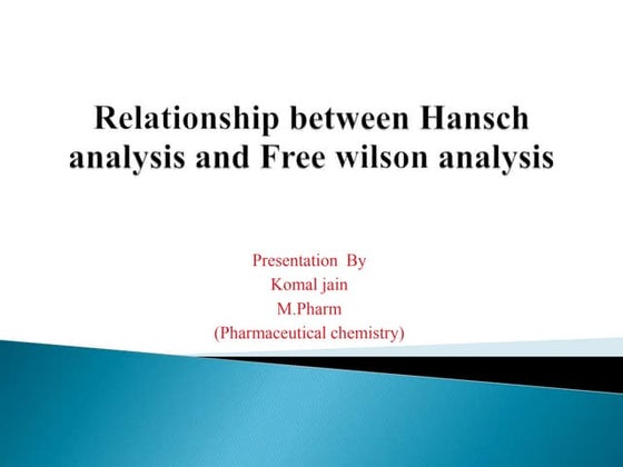 Hansch and Free-Wilson QSAR Models | PPTX