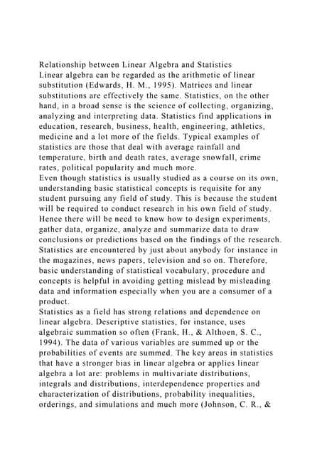 Application of Linear Algebra in Real Life | PPTX | Physics | Science