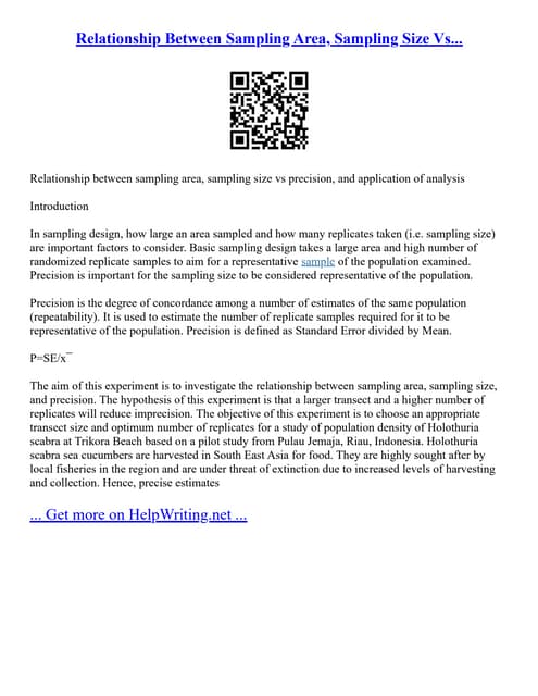 Ecological sampling | PPT | Geography | Science