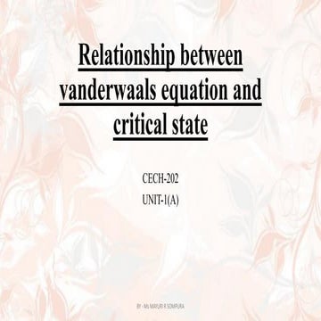 Relationship between vanderwaals equation and critical state converted ...