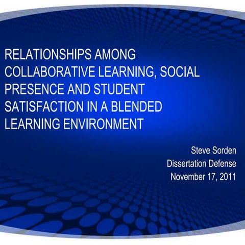 RELATIONSHIPS AMONG COLLABORATIVE LEARNING, SOCIAL PRESENCE AND STUDENT ...