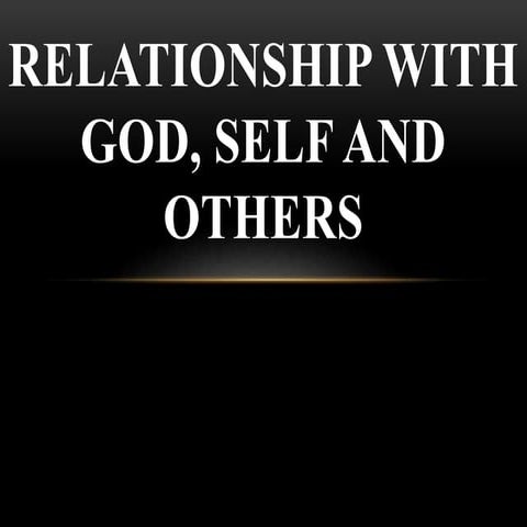 Relationship with God, Self and Others | PPTX