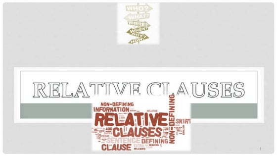 PPTX Understanding Relative Clauses with Activity | PPT