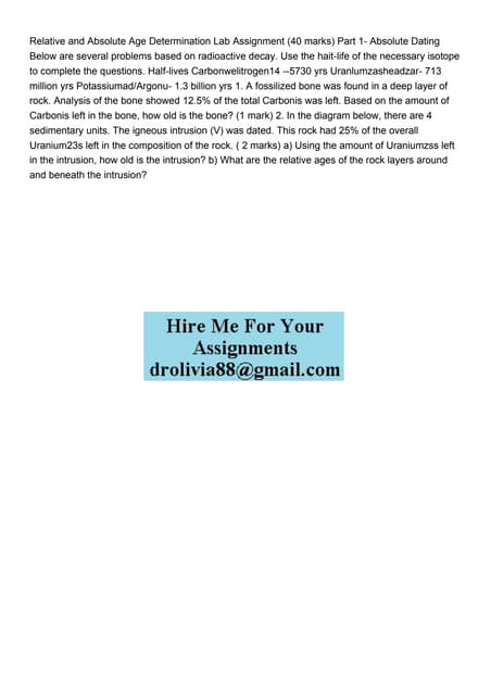 Relative and Absolute Age Determination Lab Assignment 40 m.pdf Relative and Absolute Age Determination Lab Assignment 40 m.pdf