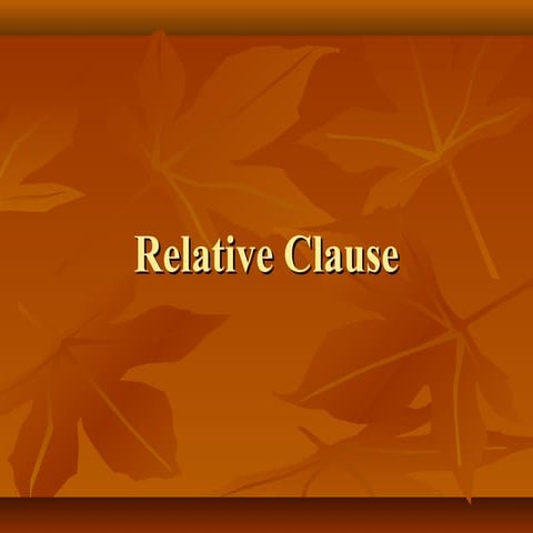 Relative clause | PPT