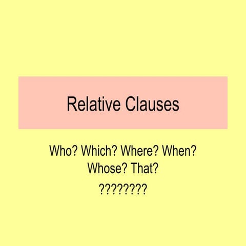 Relative clauses | PPT