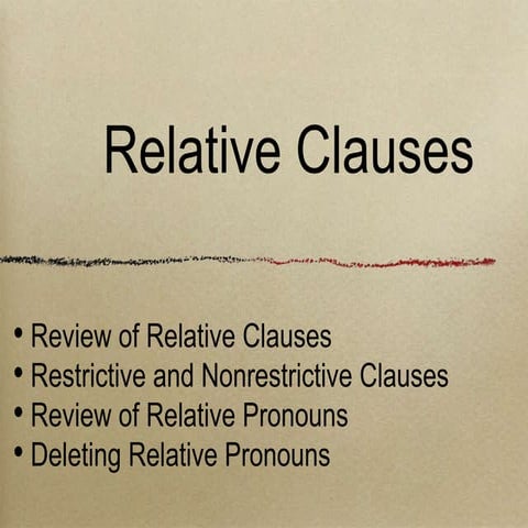 Relative Clauses | PPT