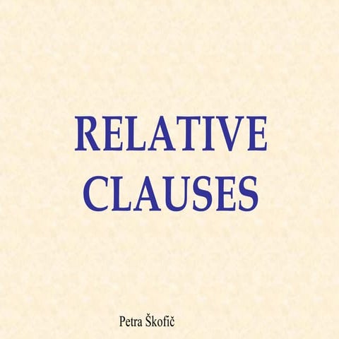 Relative clauses | PPT