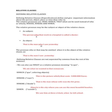 Relative clauses | PDF