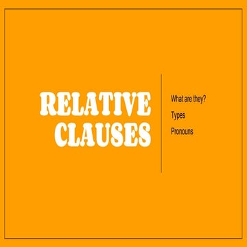 PPTX Understanding Relative Clauses with Activity | PPT
