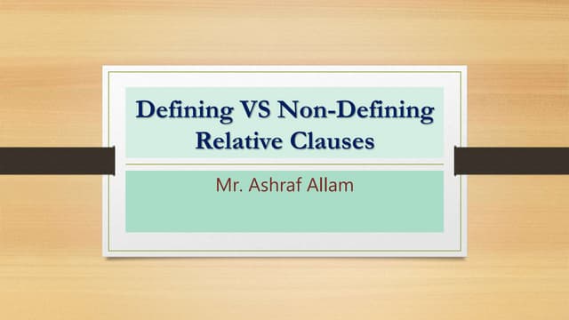 Defining vs nondefining relative clause .pptx Defining vs nondefining relative clause .pptx
