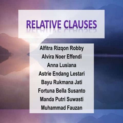 Unit 2 Relative clauses.pptx Grammar lesson Form 4 | PPTX