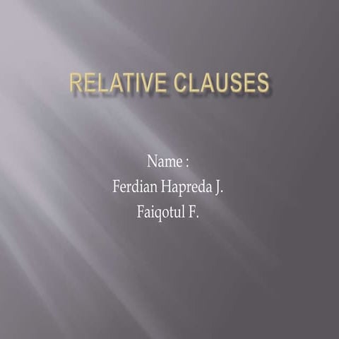 Relative Clauses | PPT