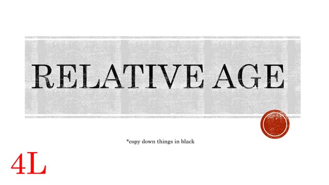 Relative and absolute dating | PPTX