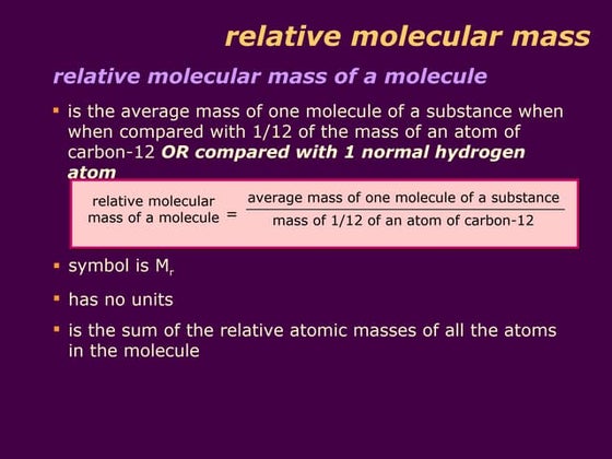 Molar mass | PPT | Chemistry | Science