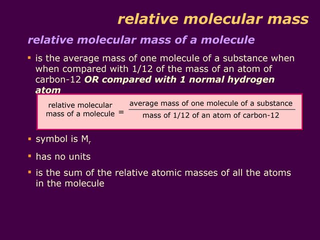 Molar mass | PPT