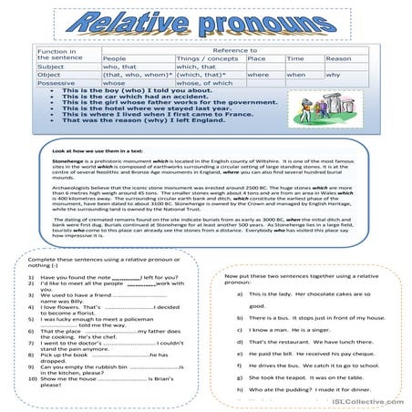 relative pronouns and relative clauses in a sentence | PDF