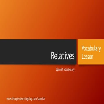 Spanish vocabulary: Relatives | PPTX