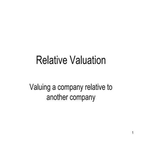 Relative valuation | PPT