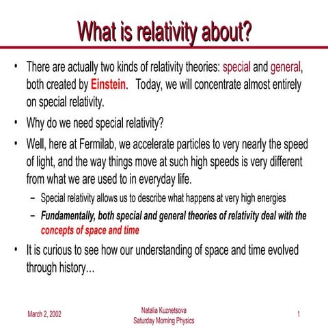 Relativity_FAMM_230919.ppt (international physics) | PPT