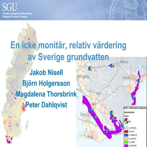 Relativ värdering av sveriges grundvatten jakob nisell | PDF