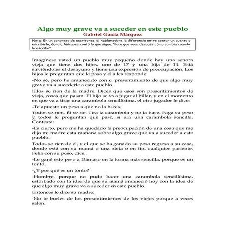 Algo muy grave va a suceder en este pueblo | PDF