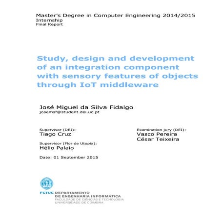 Study, design and development of an integration component with sensory ...
