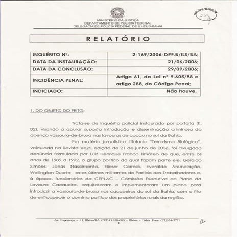 Relatorio final da policia federal | PDF