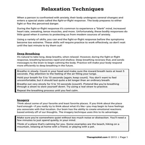 Relaxation techniques | PDF
