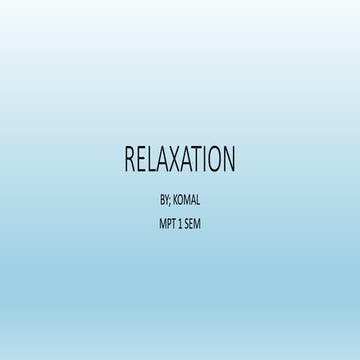 RELAXATION TECHNIQUES | PPTX
